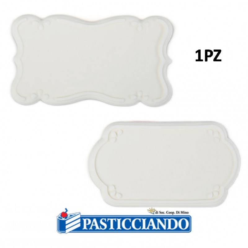 Targhetta neutra ricamata bianca 1pz